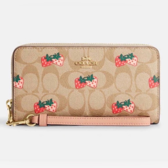 Coach | Bags | Coach Long Zip Around Wallet In Signature Canvas With ...